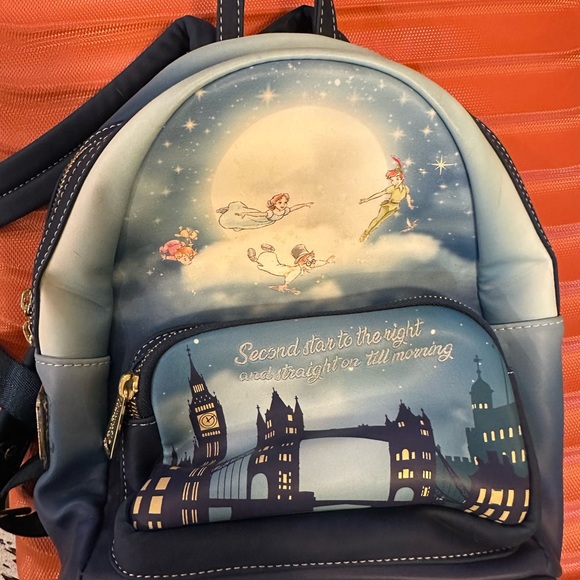 Loungefly | Bags | Peter Pan Loungefly Disney Blue And Gold Backpack ...